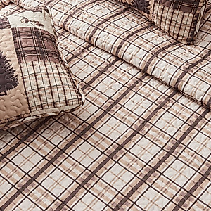 Great Bay Home Lodge Bedspread King Size Quilt with 2 Shams. Cabin 3-Piece Reversible All Season Quilt Set. Rustic Quilt Coverlet Bed Set. Redwood Collection.