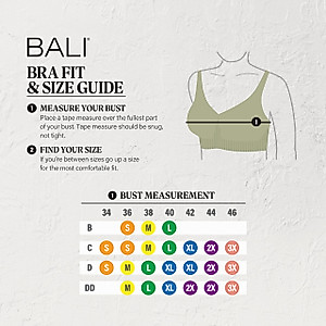 Bali Womens Comfort Revolution Wireless Bra, Comfortflex Fit Full-coverage Wirefree Bras, Nude Dot, Small US