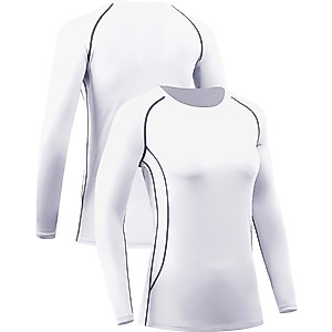 CADMUS Women's Workout Long Sleeve Shirts for Running Yoga Hiking T Shirt,Black,Grey,White,Medium