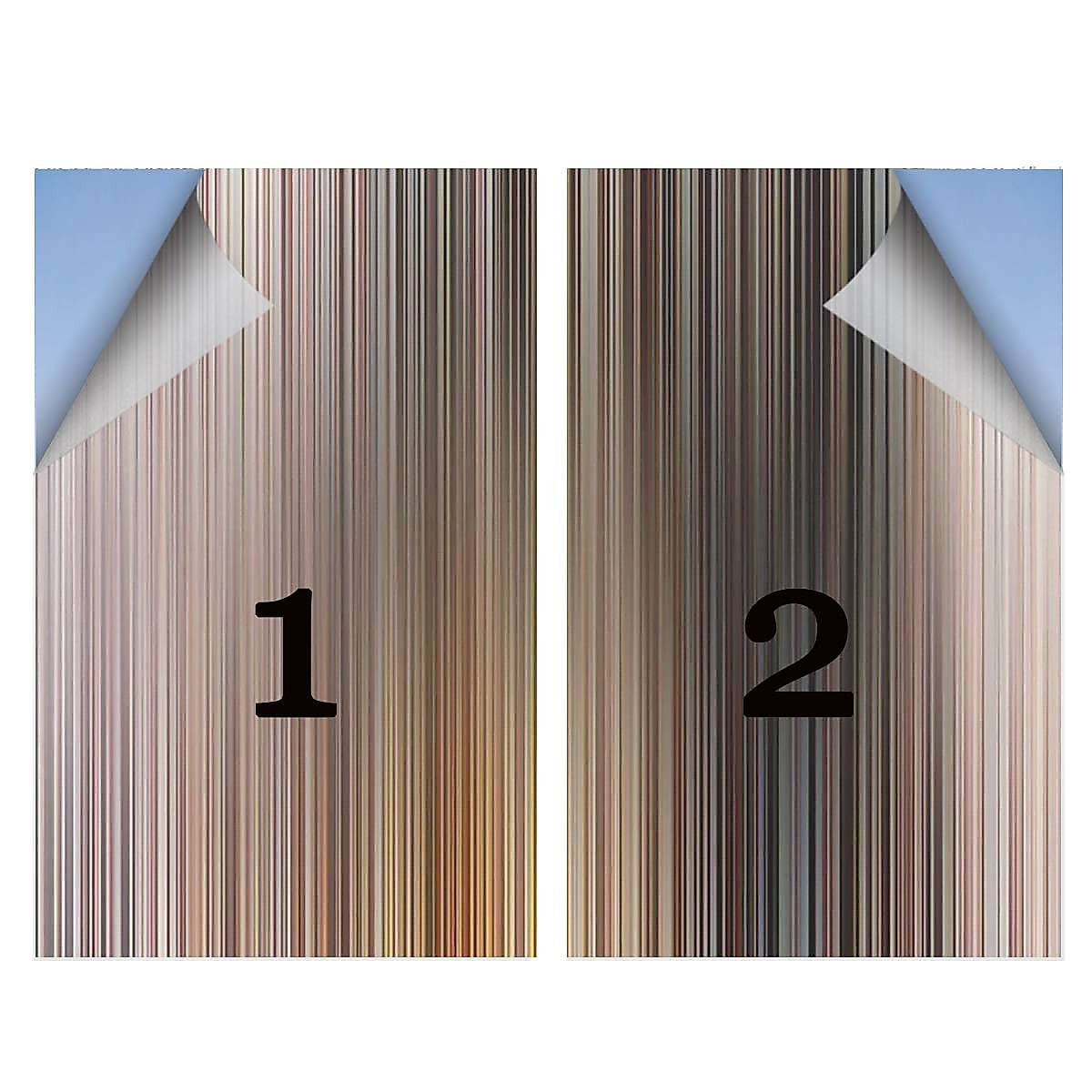 Caramel Chocolate Window Privacy Film Stained Glass Opaque Non-Adhesive Frosted Cling Glass Film Removable for Bathroom Shower Door Frosted Colorful Vertical Lines Colorful 17.7Wx23.6L-inch x2 Pcs