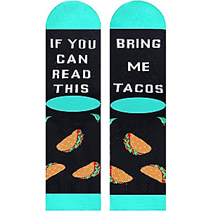 Zmart Funny Taco Socks Mexican Socks for Women, Novelty Taco Gifts Mexican Gifts Teen Girls, Bring Me Tacos Food Socks