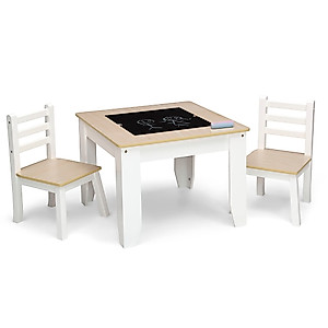 Delta Children Chelsea Table and 2 Chair Set, White/Natural