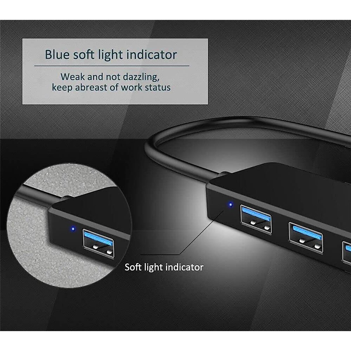 USB C Hub, 4-Port USB 3.0 Hub 5Gbps High Speed Data Transfer, USB Splitter USB Expander for Laptop, Xbox, Flash Drive, HDD, Console, Printer, Camera, Keyborad, Mouse