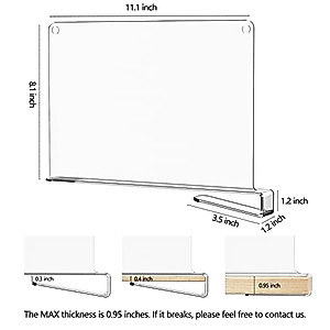 HBlife 6 Pack Clear Shelf Dividers, Vertical Purse Organizer for Closet Perfect for Sweater, Shirts, Handbags in Bedroom and Kitchen, Adjustable Acrylic Bookshelf for Organization