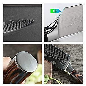 MDHAND Professional Kitchen Chef Knife Set, High-Carbon Stainless Steel Chef Knife Set, Chef Knife, Butcher knife, Bread Knife, 8 Piece Knifes set