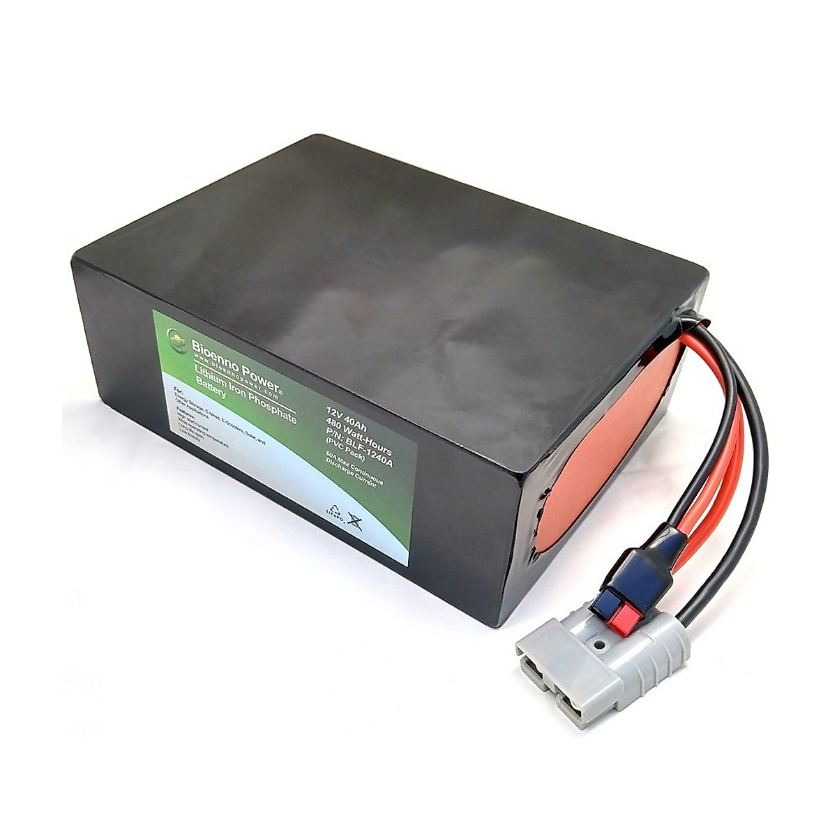 Bioenno Power 12V, 40Ah LFP LiFePO4 Lithium Iron Phosphate Battery (PVC, BLF-1240A)