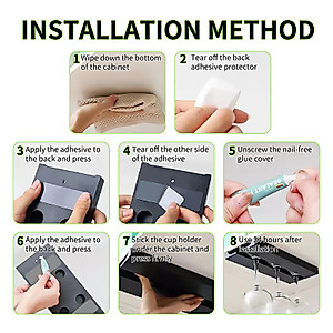 AQJUNONG 2 Pack Wine Glass Rack - Punch-free Under Cabinet Stemware Wine Glass Holder Glasses Storage Hanger plastic Organizer for Bar Punch-free self-adhesive（White）