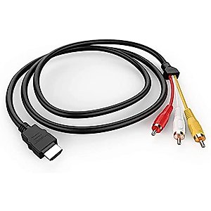 Eanetf HDMI to RCA Cable, 1080P 5ft/1.5m HDMI Male to 3-RCA Video Audio AV Cable Connector Adapter Transmitter for TV HDTV DVD