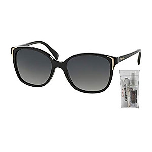 Prada PR01OS CONCEPTUAL 1AB5W1 55M Black/Grey Gradient Polarized Square Sunglasses For Women+ BUNDLE With Designer iWear Complimentary Eyewear Kit
