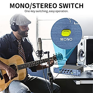 XTUGA 4 Channel Headphone Amplifier Stereo Audio Amplifier, Headphone Amplifier Portable