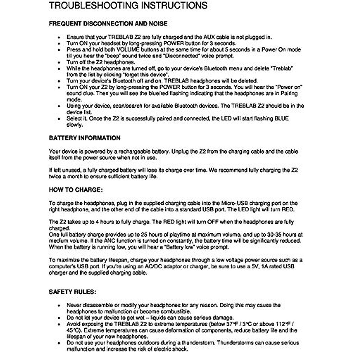 TREBLAB Z2 | Over Ear Workout Headphones with Microphone | Bluetooth 5.0, Active Noise Cancelling (ANC) | Up to 35H Battery Life | Wireless Headphones for Sport, Workout, Running, Gym