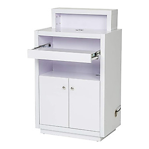 Beauty Salon Reception Desk All Purpose Reception Desk Reception Counter With Illumination Lights - Orsacchiotto -White