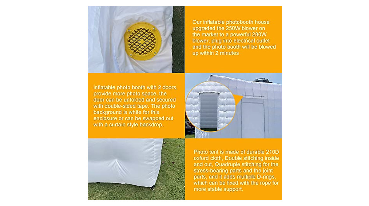 Portable LED Inflatable Photo Booth for Events - 16 Colors