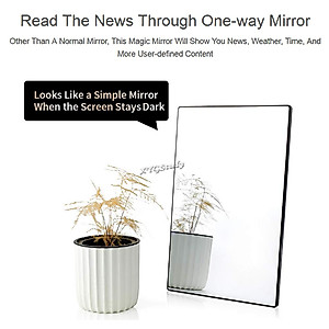 XYGStudy 13.3 inch IPS Display Monitor Capacitive Touch Control Panel Magic Mirror Screen Resolution 1920x1080 Voice Assistant with Raspberry Pi 3 A+ Inside Mini Computer Showing News Weather Time