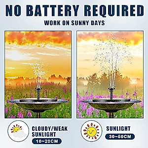 Kittmip 4 Pack Solar Bird Bath Fountain Pump Solar Fountain with 6 Nozzle Solar Water Fountain Floating Solar Fountain Panel Solar Powered Bird Bath Fountain for Pond Garden Fish Tank Pool (6.3 Inch)