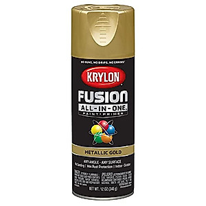 12 oz Krylon K02770007 Gold Fusion All-In-One Paint & Primer Spray Paint, Metallic