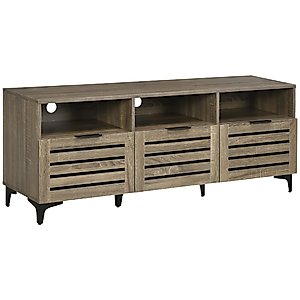 HOMCOM TV Stand for 65 Inch TV, Entertainment Center with Drawer, Doors, and Storage Shelves, TV Cabinet for Living Room, Bedroom, Gray