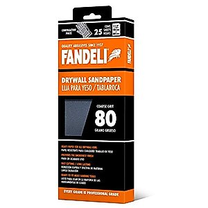 Fandeli | Multi-Purpose Sanding Paper | Grit 80 | 25 Sheets of 4-1/4 in.x 11 in | Perfect for Sanding Drywall | Hand Sanding | Orbital Sanders