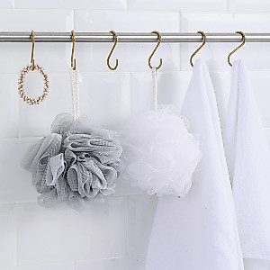 Evanda Gold S Hooks for Hanging Pack of 30, Heavy Duty Stainless Steel Titainium Plating Metal Mutil Purpose Hanger for Kitchen Pans, Pots, Utensils Tooks, Cups, Mugs, Clothes, Bags, Towels, Plants