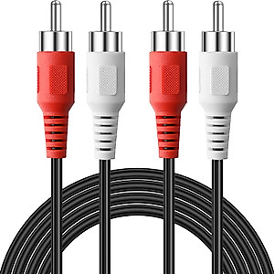 PASOW RCA Cables, 2RCA Male to 2RCA Male Stereo Audio Subwoofer Cable Dual Shielded RCA Cord for Home Theater, HDTV, Amplifier, Hi-Fi Systems, Speakers (10 Feet)
