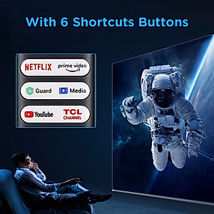 Replacement Google Voice Remote Control for TCL Android TV Mini-LED QLED 4K UHD Smart TV with 6 Shortcut Buttons Netflix, Prime Video, YouTube, Guard, Media and TCL Channel
