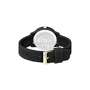 Lacoste 12.12 Women's Quartz Plastic and Silicone Strap Watch, Color: Black (Model: 2001212)