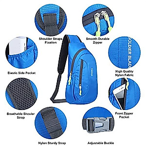Peicees Sling Bag For Men Women Chest Bag Small Shoulder Bag Crossbody Backpack For Hiking Travel