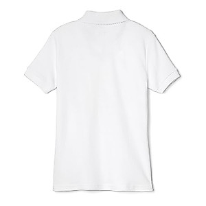 French Toast girls Short Sleeve Picot Collar (Standard & Plus) Polo Shirt, White, 18-20 Plus