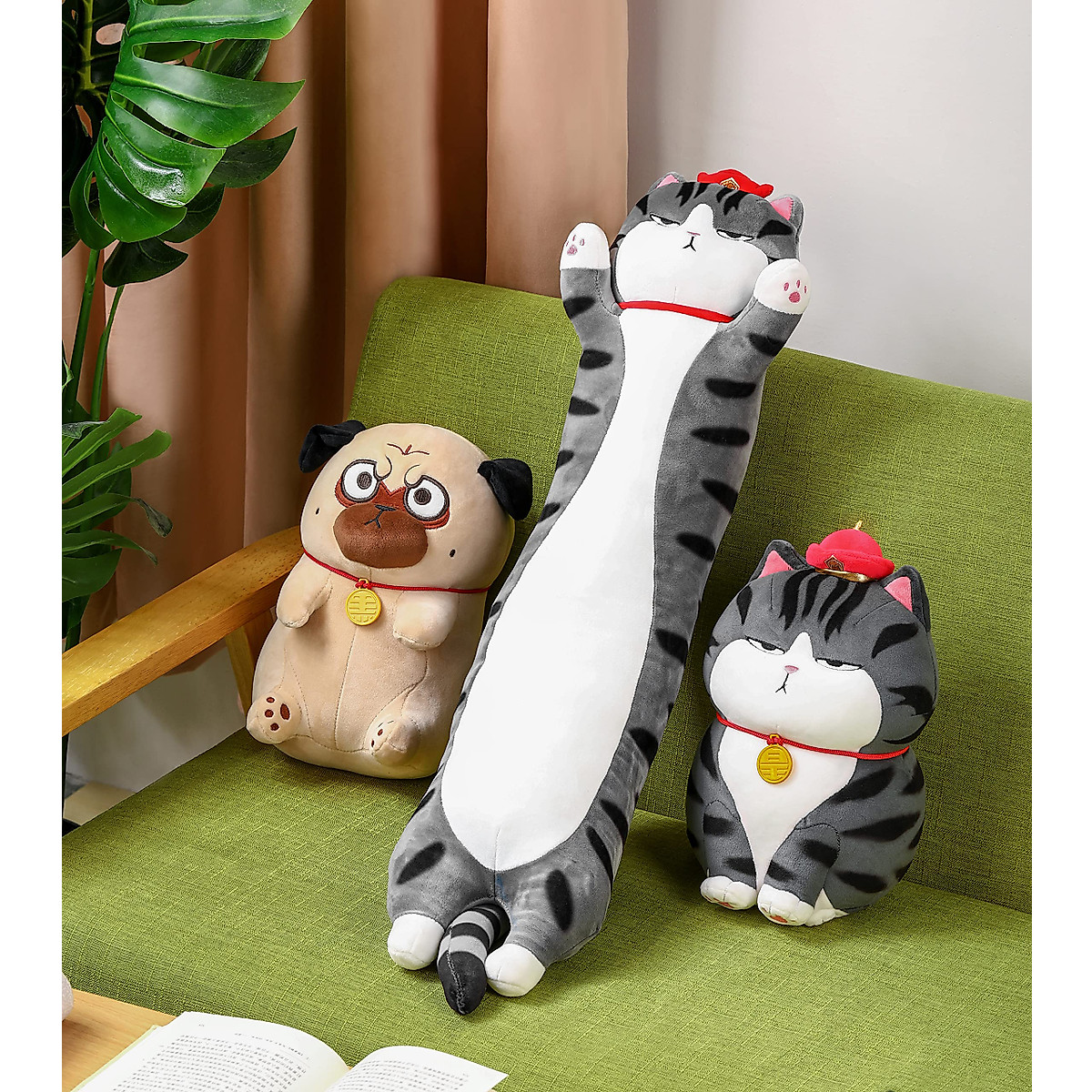 Joy Peach Plushies，Cat Plush Toys,30 in Super Soft Cat Pillow,Cat Plush Pillow for All Ages，Relieves Loneliness and Fatigue