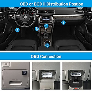 ssontong Upgraded OBD2 OBD Power Cable for Dash Camera, OBD to Type-C USB OBDII Adapter Hardwire Charger Cable 24 Hours Surveillance and Acc Two Mode with Switch Button (Type-C USB Port)