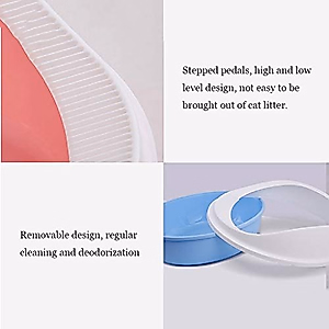 Pet Toilet Cat Litter Bowl Anti-splash Full Semi-closed Cat Toilet Cat Supplies 40 * 35 * 19cm Cat Litter Box (Color : Blu)