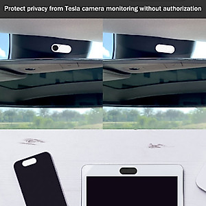 Webcam Cover,Upgraded Camera Cover Compatible for Tesla Model 3 / Y, Laptop, Desktop, PC, MacBook Pro, i Mac, Mac Mini, Computer,Protect Your Privacy and Security,Strong Adhesive (Black+White)