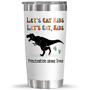 OASSIE Teacher Appreciation Gifts for Women - Saurus Kids 20 oz Stainless Steel Tumbler - Teacher Day Graduation Back To School Thank You End Of The Year Birthday Gifts for Women Coworkers