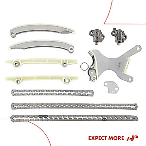 A-Premium 10PCS Engine Timing Chain Kit [fits SOHC, 8Cyl 4.7L] Compatible with Dodge Dakota 00-07, Durango 2000-2008, Ram 1500 02-07 & Jeep Commander, Grand Cherokee 99-06 & Mitsubishi Raider 06-07