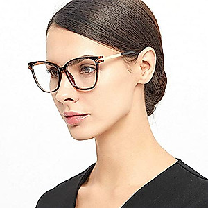 MINCL/2020 Fashion Oversized Reading Glasses Women Vintage Square Clear Reading Eyeglasses (leopard, 2.0)