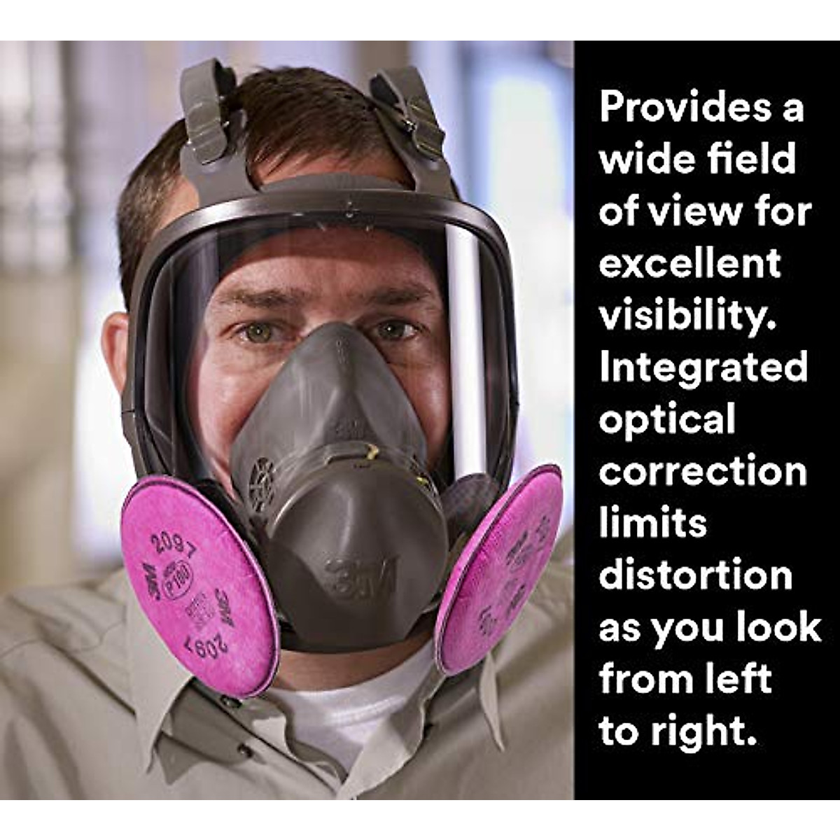 3M Respirator Kit, Full Face 6800, Reusable, Medium, Plus 4 Particulate Filters 2097, P100 for Mold Remediation, Dust, Lead, Asbestos