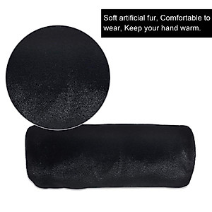 Wed2BB Faux Fur Hand Muffs Women Warm Faux Fur Muffs Black