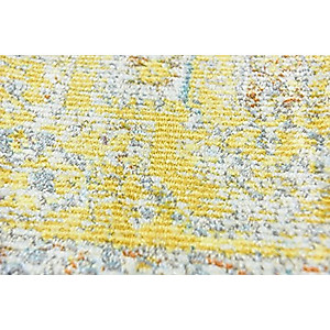 Unique Loom Baracoa Collection Area Rug - Prado (2' 2" x 6' 1" Runner, Yellow/ Ivory)