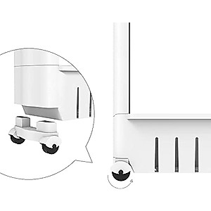 Todeco 3 Tier Slim Storage Cart Mobile Shelving Unit Organizer Slide Out Storage Rolling Utility Cart Tower, Gap Storage Pantry Storage Rack for Kitchen Bathroom Laundry Narrow Spaces, Plastic, White