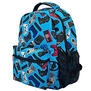 Funny Video Game Backpack, large 17-inch Laptop Travel Laptop Daypack School Bag with Multiple Pockets for Men Women Boys Girls