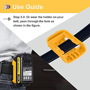 NA Battery Mount Holder for Dewalt 20V 60V Battery Dock Holder Fit for DeWalt Battery Power Tools, 5 Pack (No Battery)