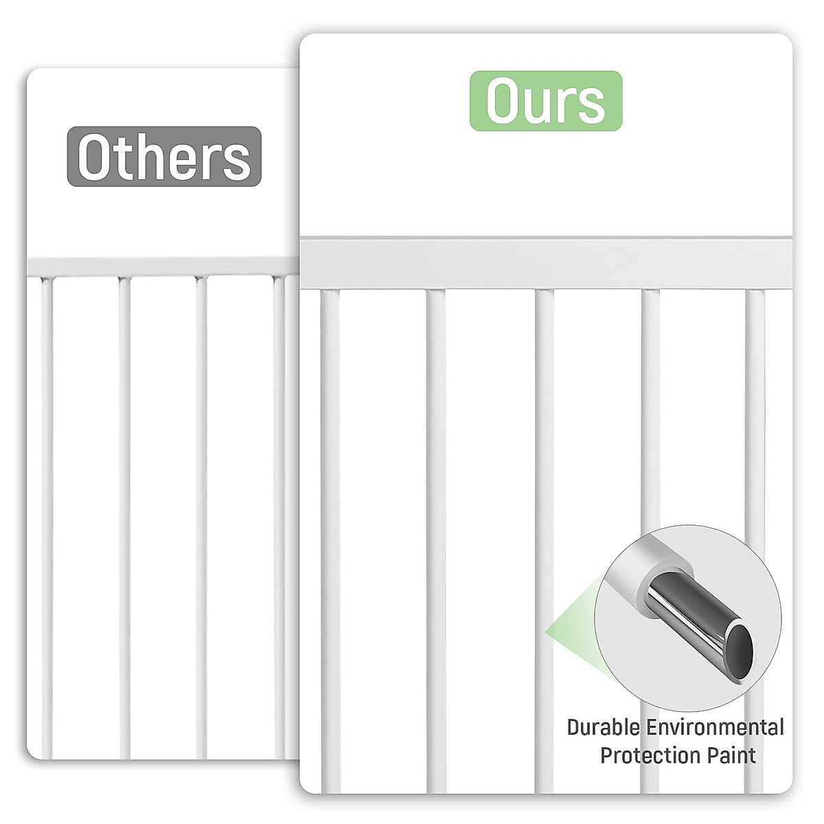 Cowiewie Baby Gate for Stairs, 29.5-51.6" Extra Wide Walk Through Dog Gate with Door, Auto-Close Metal Safety Gate with Extensions for Doorways and Halls, Pressure Mounted No Drilling