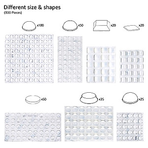 Amazon Basics 300-Piece Clear Self Adhesive Rubber Bumpers Pads, 6.9 x 4.5 x 0.6 Inch