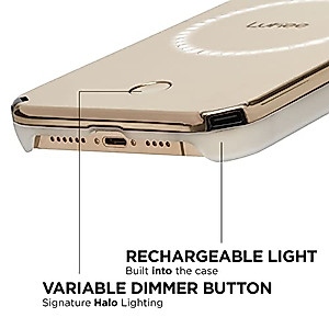 LuMee HALO by Case-Mate - Light Up Selfie Case for iPhone 12 Pro Max (5G) - Front & Rear Illumination - 6.7 Inch - Halo Gold