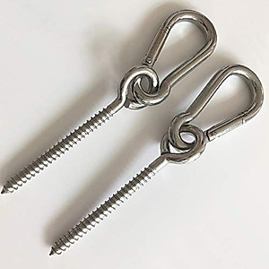 AIVOOF Hammock Hanging Kit, Heavy Duty Swing Hangers Eye Hooks for Hanging Swing Stainless Steel Hammock Hook Carabiner Set Swing Hardware for Yoga Hammock Swing Chair Indoor Outdoor