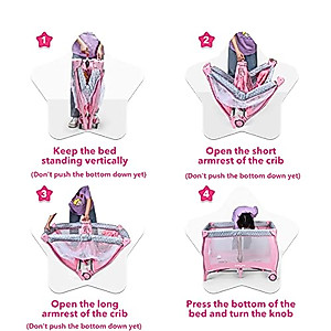 BABY JOY 3 in 1 Portable Pack and Play with Bassinet, Convertible Baby Travel Crib Playard with Changing Table, Brake Wheel, Newborn Napper with Large Capacity Storage Shelf, Oxford Carry Bag