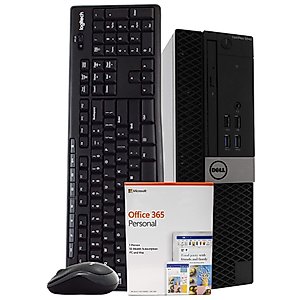 Dell OptiPlex 5040 Small Form PC Desktop Computer, Intel i5-6500, 16GB RAM, 2TB Hard Drive, Microsoft Office 365 Personal, Windows 10 Pro, Wireless Keyboard & Mouse, DVD, WiFi, HDMI, USB 3.0 (Renewed)