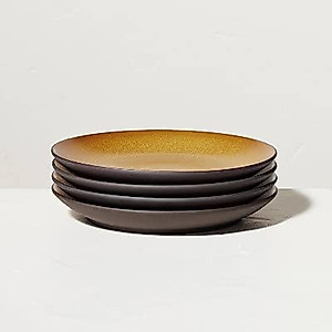 Hearth & Hand with Magnolia Set Of 4 Stoneware Exposed Rim Appetizer Plate GOLD