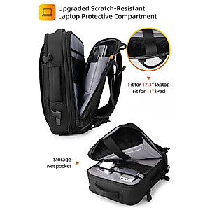 Mark Ryden Laptop Backpack,17.3 Inch Large Capacity Business Backpack for Men,Waterproof Expandable Carry-on Travel Backpack,Anti-Theft Gaming Laptop Backpack with USB Charger (Expandable 30L-45L)