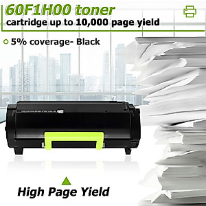 601H (60F1H00) Toner Cartridge Compatible with lexmark Printer MX310dn, MX410de, MX510de, MX511de, MX511dhe, MX511dte, MX610de, MX611de, MX611dhe and MX611dte Toner Cartridge (Black,10,000 Pages)